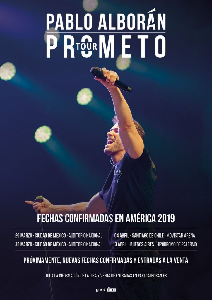 ¡Pablo Alborán vuelve a Chile con su "Tour Prometo"!
