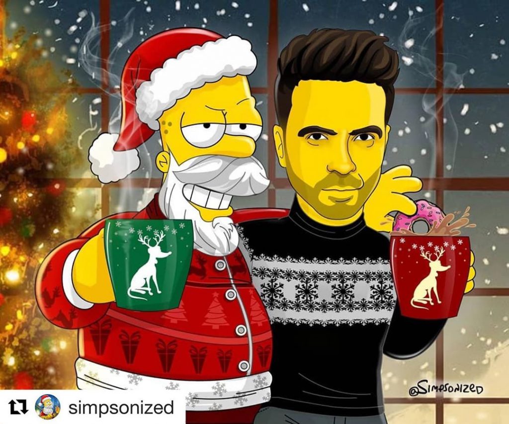 Luis Fonsi sorprende con foto navideña al estilo de "Los Simpsons"