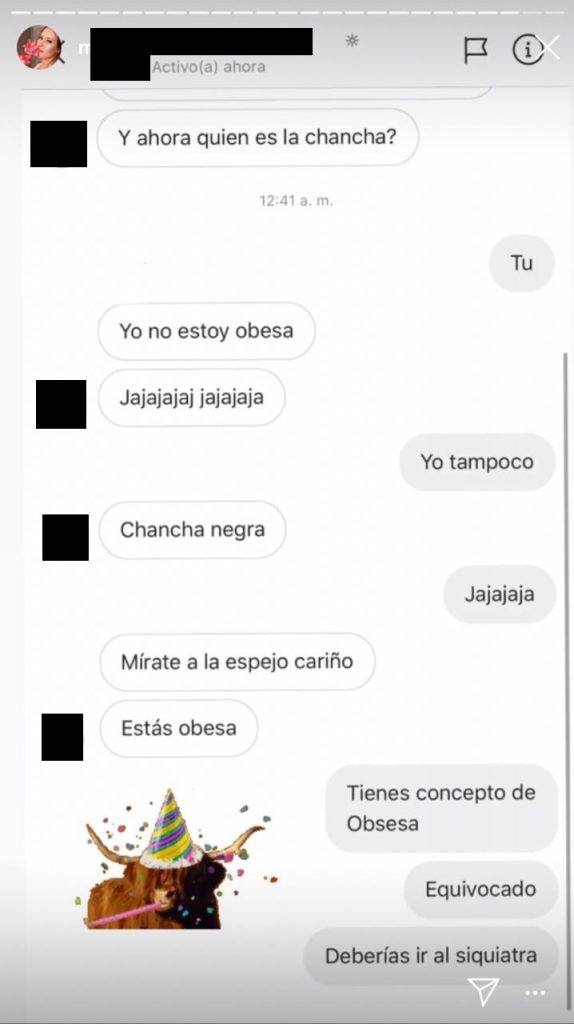 Michelle Carvalho funó a usuaria que la tildó de "chancha negra" y "obesa"