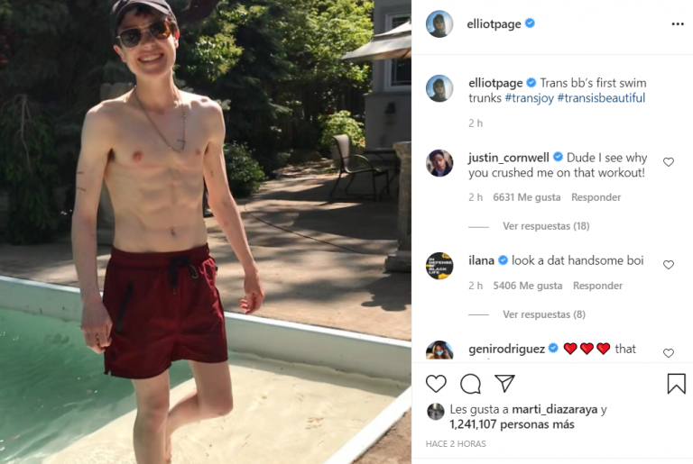 Elliot Page se lució con su primera foto en traje de baño