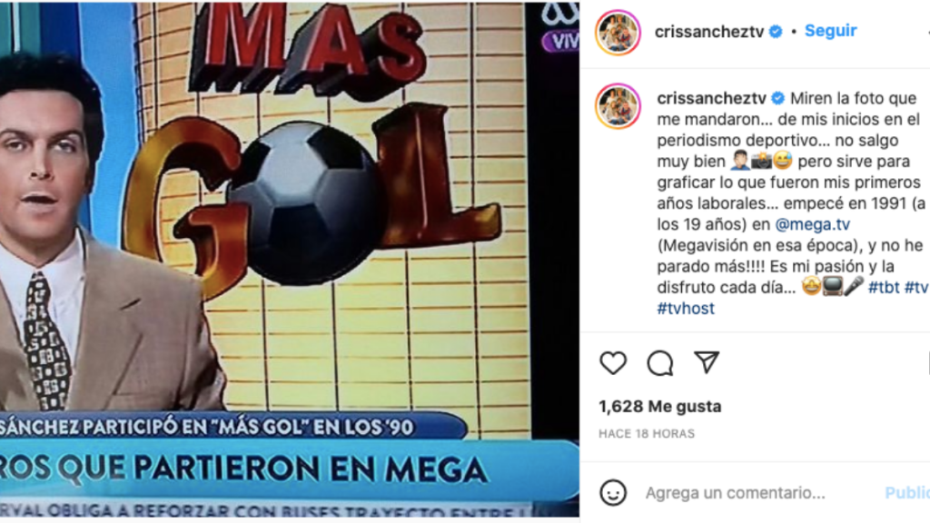 Cristián Sánchez compartió inédita imagen de sus inicios en la TV