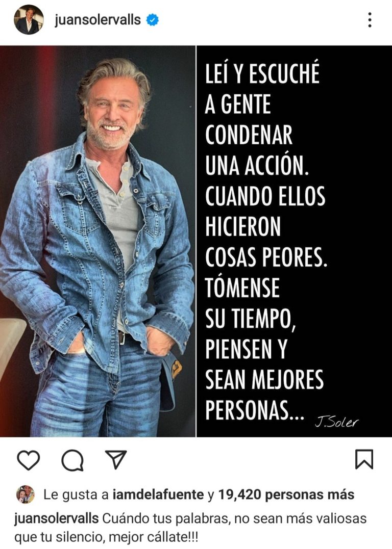 Juan Soler rompe el silencio para defender a Cristián de la Fuente