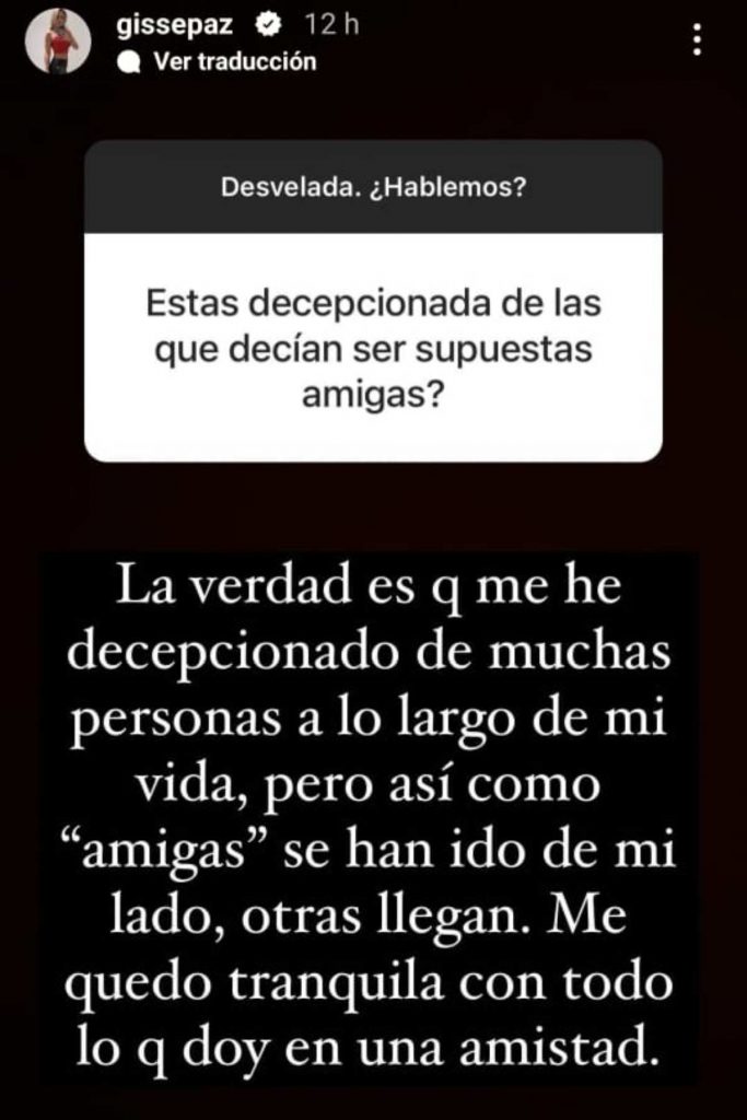 ¿Se refiere a las hermanas de Pinilla? Gissella Gallardo tiró indirecta ...