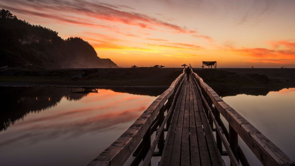 Rodeada de bosques y olas de seis metros: la playa del sur de Chile que ...