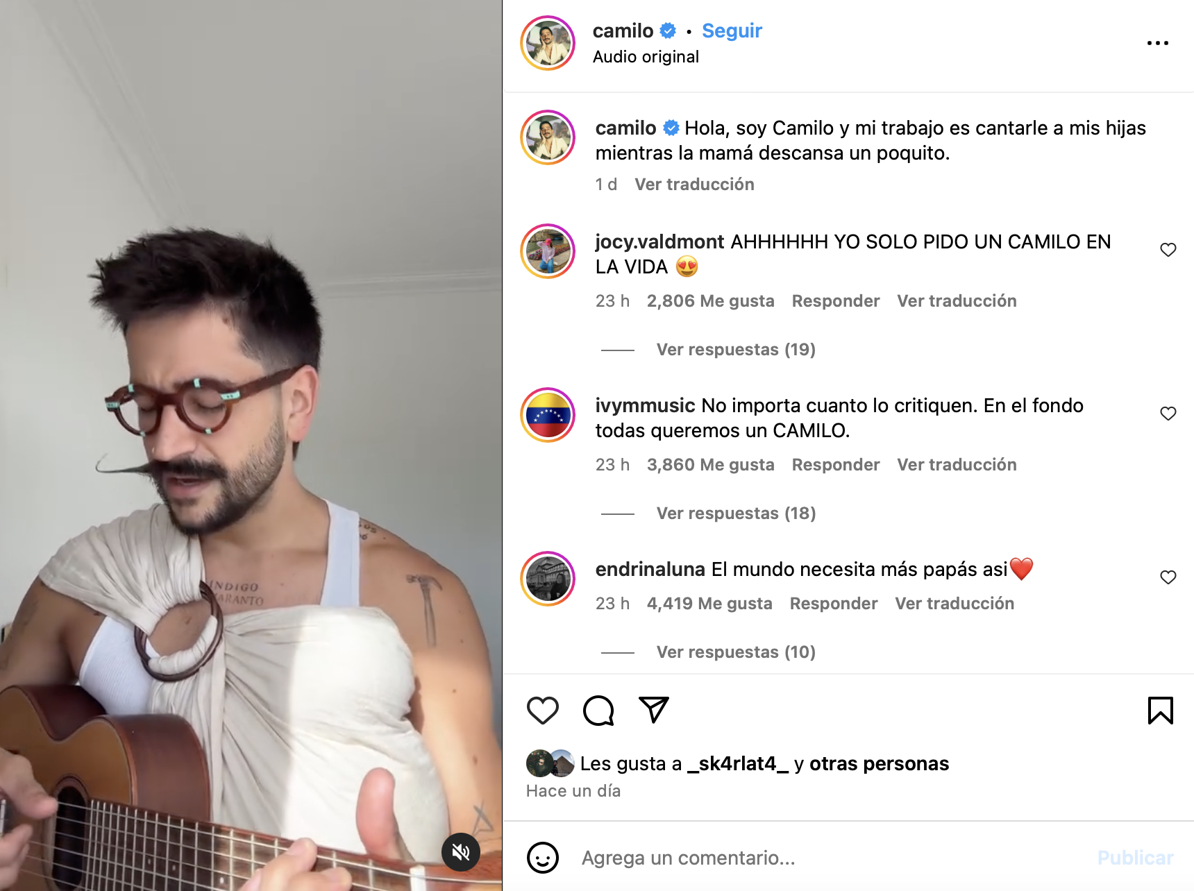 “Me ahoga verla así”: Camilo es duramente criticado por particular ...